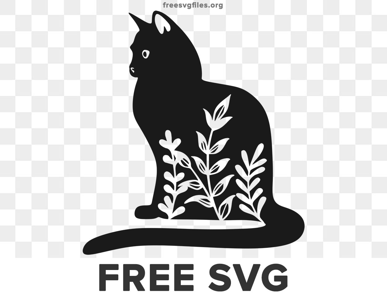 Floral Cat Svg Download For Free